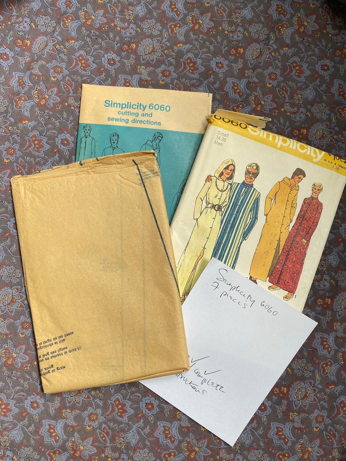 Vintage 1970s Hooded Beach Robe Caftan Pattern Simplicity 6060 - Etsy