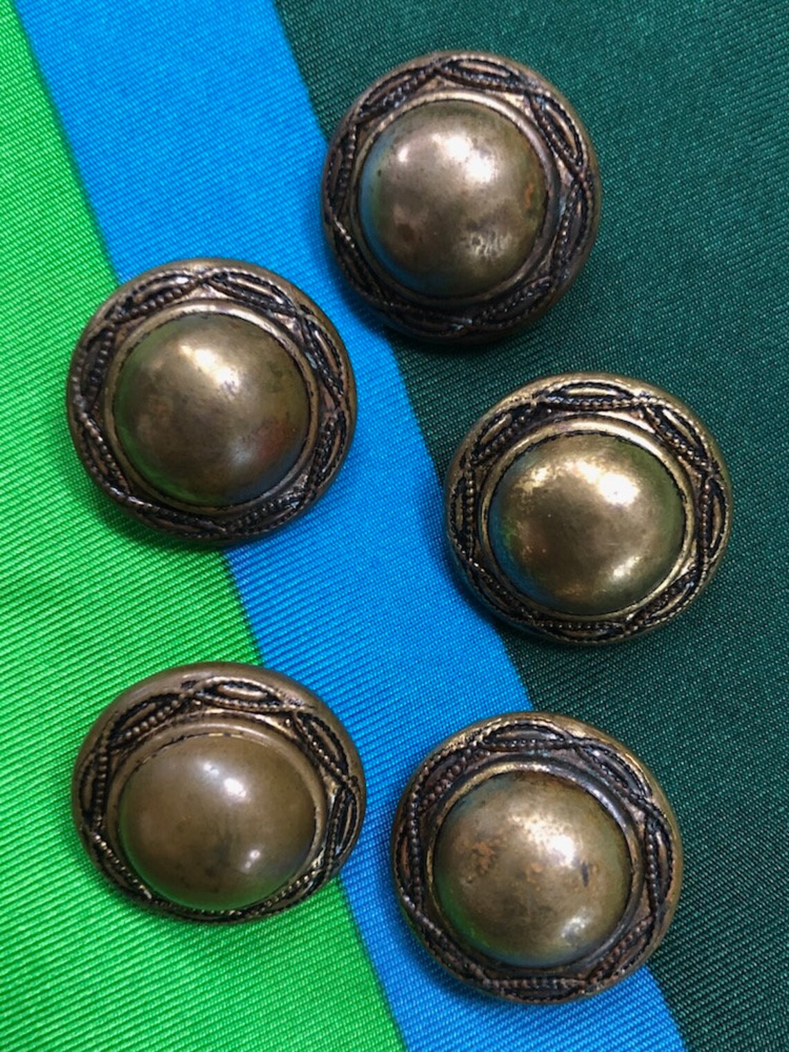 Vintage 1920s Brass Metal Shank Buttons 7/8 Inch Set of 4 - Etsy