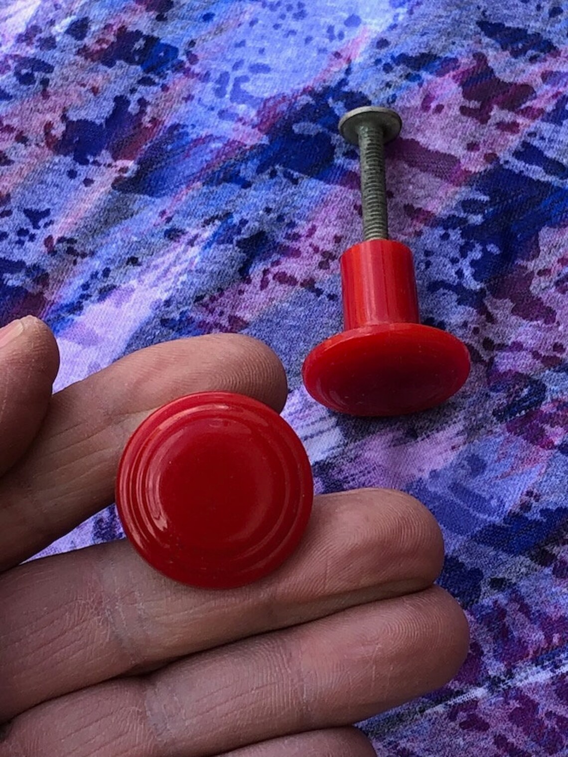 Vintage 1950s Plastic Pulls and Knobs Red White Blue Set of 10 - Etsy