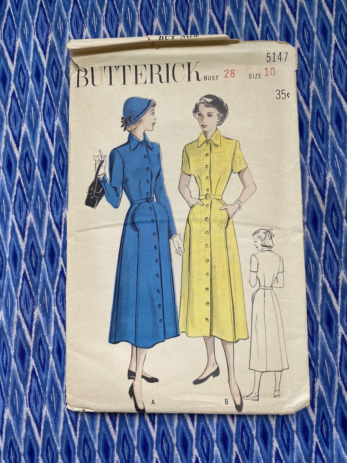 Vintage 1940s Shirtdress or Coat Dress Pattern Butterick 5147 - Etsy