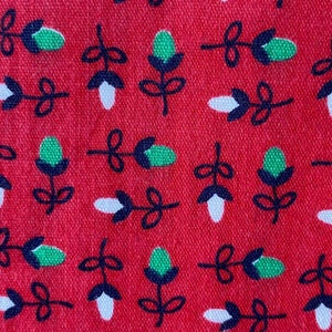 Vintage 1960s Red Cotton Calico Fabric 1.75 Yds - Etsy