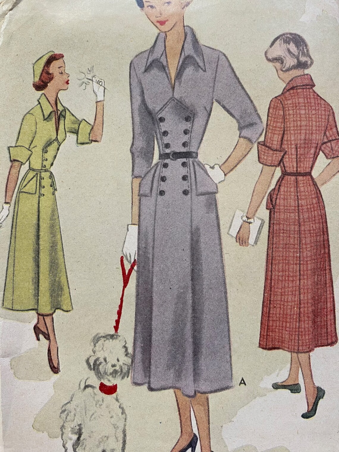 Vintage 1940s Tailored Day Dress Pattern Mccall 7858 Sz S B28 - Etsy
