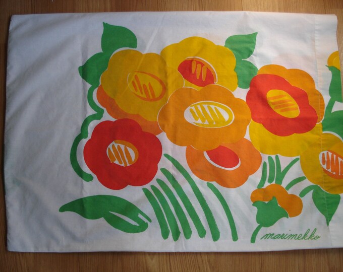 1970s Orange Red Poppy Marimekko Pillowcases Standard Size 2013187 - Etsy