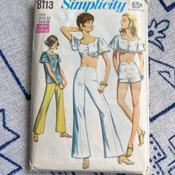1960s Crop Top Pattern - Etsy