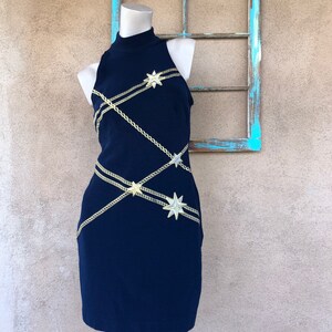 Vintage 1990s Body Con Mini Dress Navy Blue With Stars Sz M - Etsy
