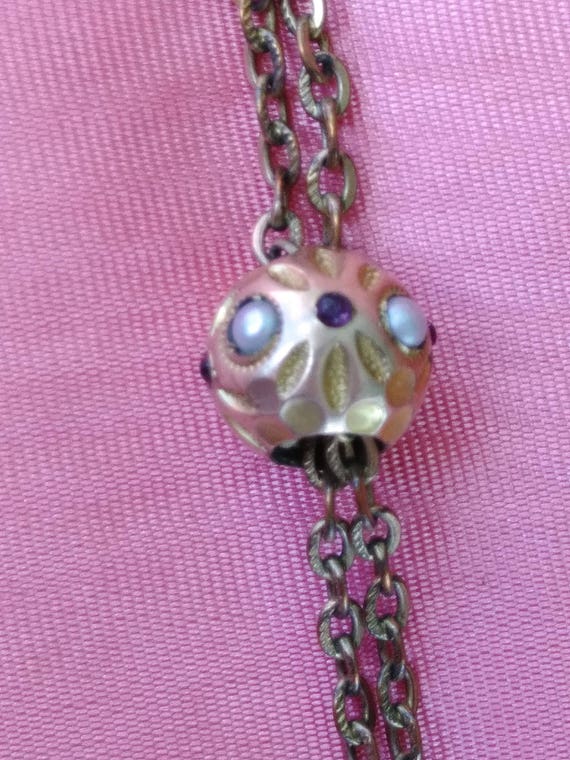 Vintage 1880s Victorian Watch Slide Lariat Necklace Gold | Etsy