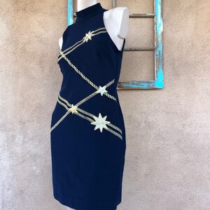 Vintage 1990s Body Con Mini Dress Navy Blue With Stars Sz M - Etsy