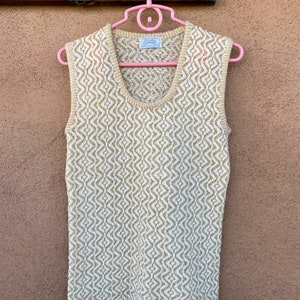 Vintage 1960s 1970s Gold Metallic Orlon Sweater Vest Sz M L - Etsy