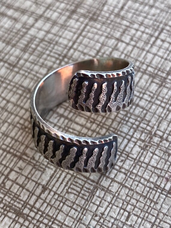 Vintage 1990s Y2K Silver Statement Wrap Ring w Flames… - Gem