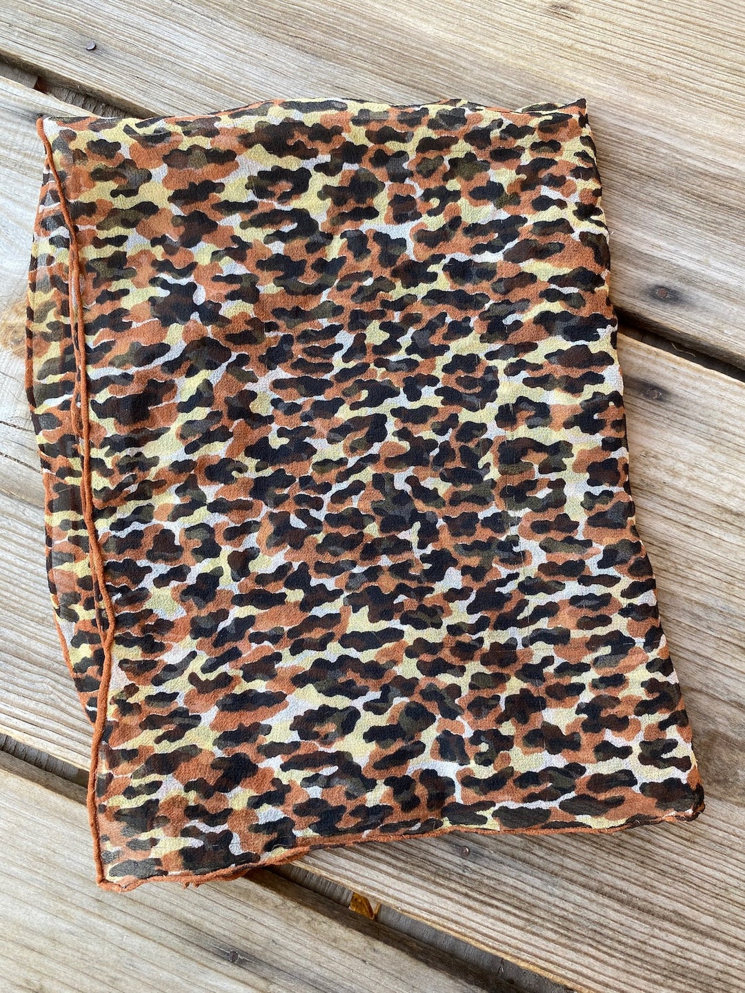 Vintage 1960s Leopard Print Sash Scarf Silk Chiffon Rectangle - Etsy