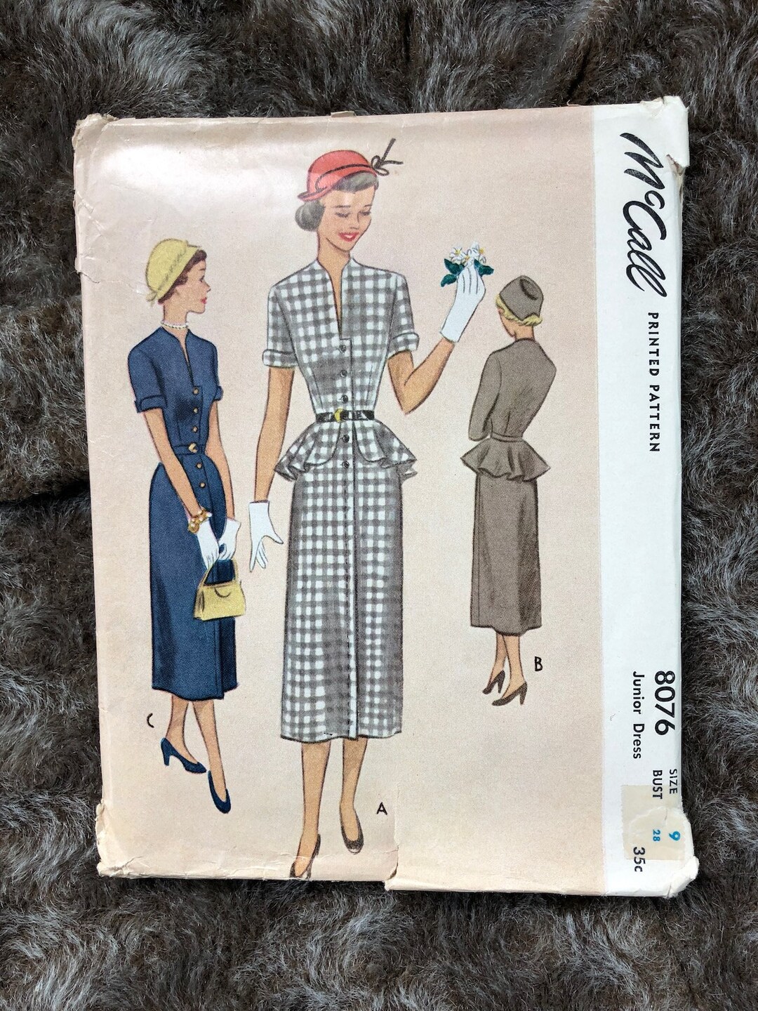 Vintage 1940s Tailored Dress Pattern Mccall 8076 Sz S B28 - Etsy