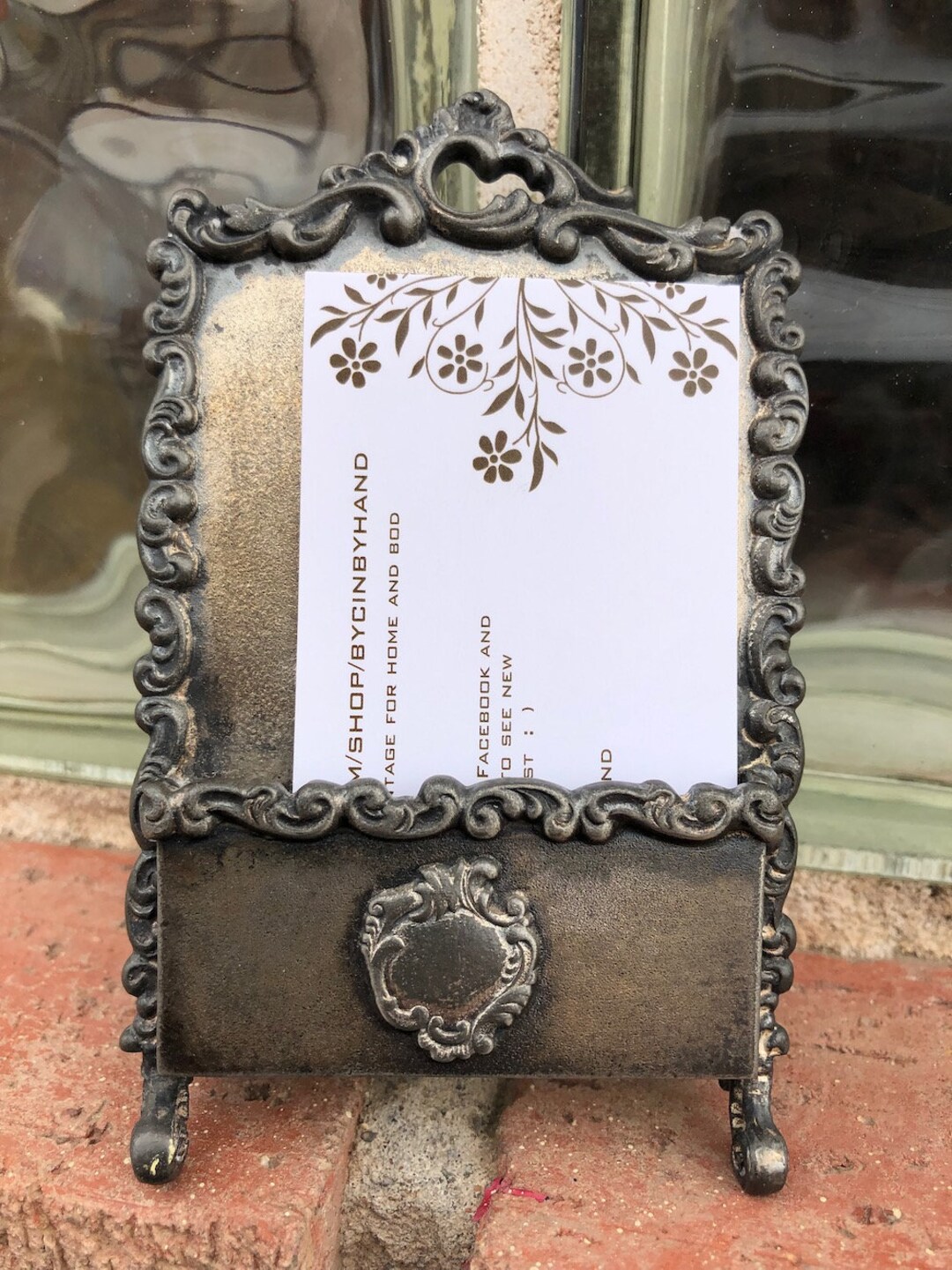 Vintage 1880s Silverplate Business Card Rack Standing Holder - Etsy