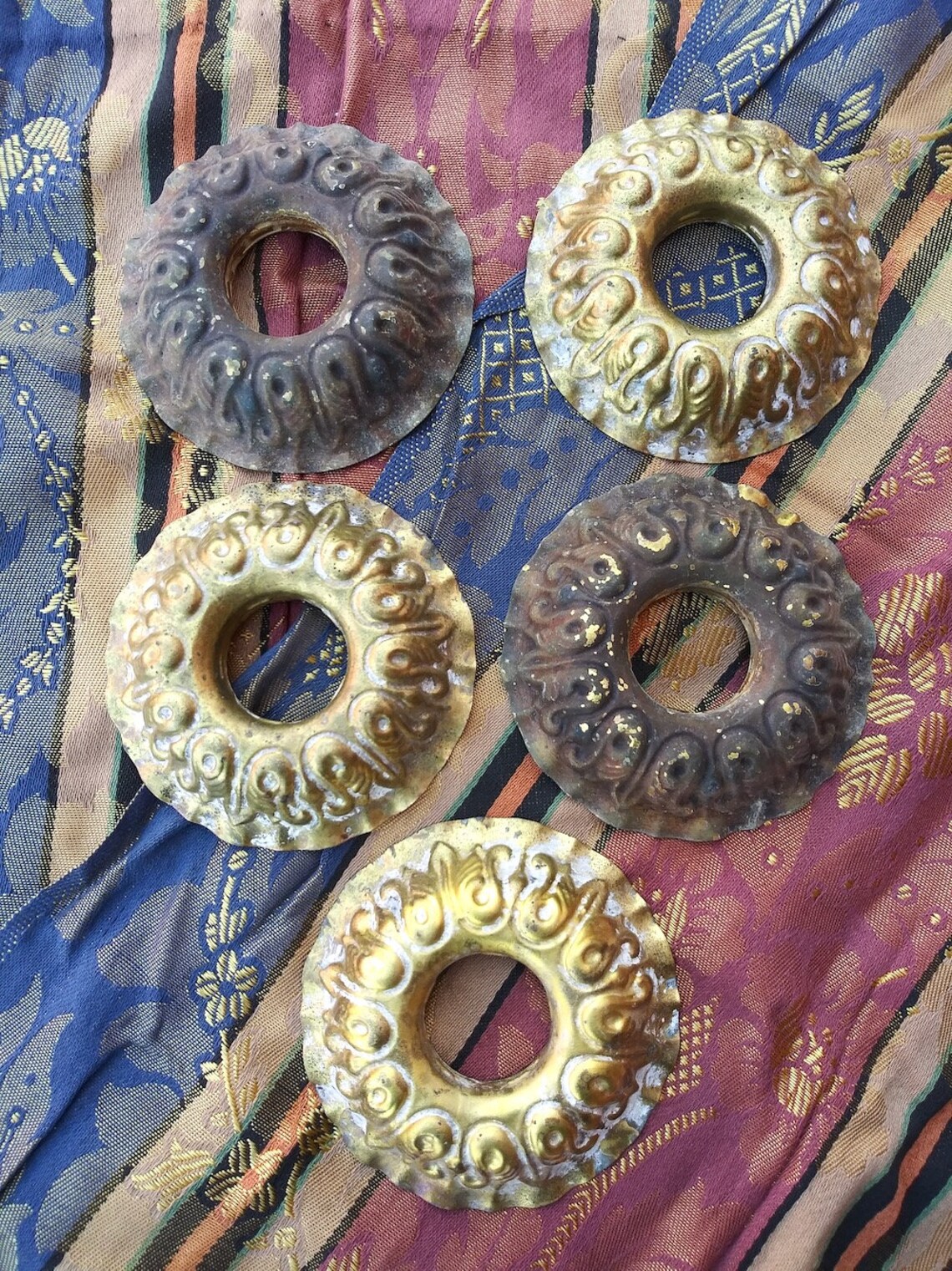 Vintage 1920s Brass Socket Collars Bobeches 5 Ct | Etsy