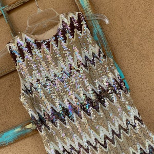 Vintage 1960s Sequin Go Go Mini Dress Chevron Stripes Sz S - Etsy