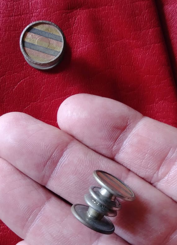 Vintage 1920s snap cufflinks - Gem