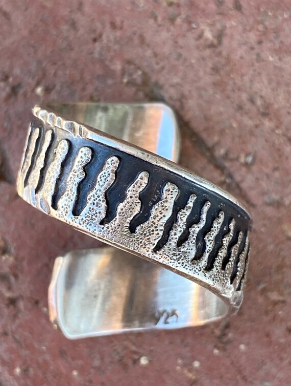 Vintage 1990s Y2K Silver Statement Wrap Ring w Flames… - Gem