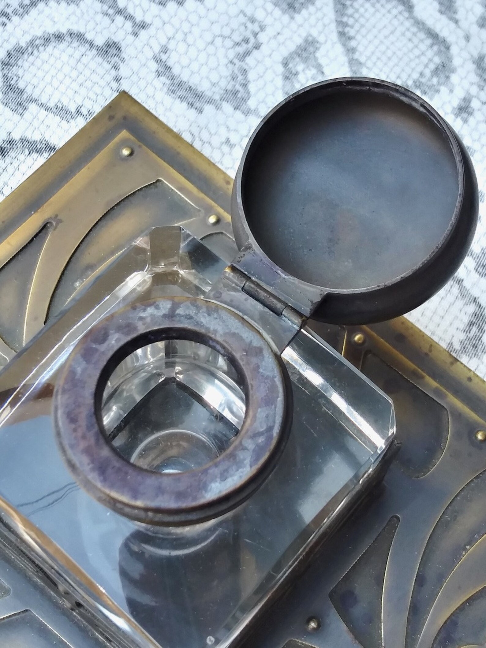 Vintage 1920s 1930s Art Deco Inkwell Stamp Box Set Antique - Etsy