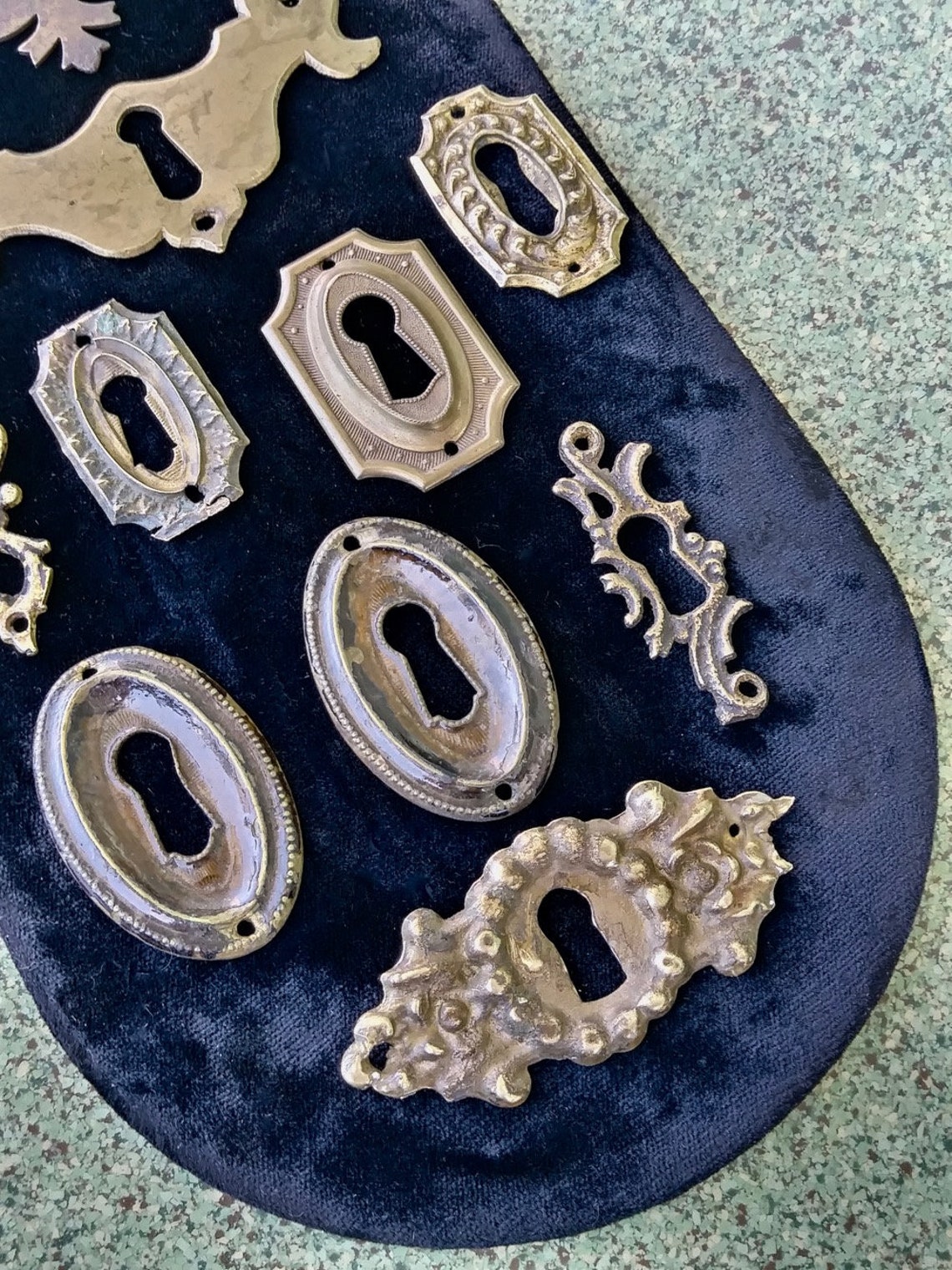 Vintage 1900s Keyhole Plates Backplate Furniture Hardware Set - Etsy