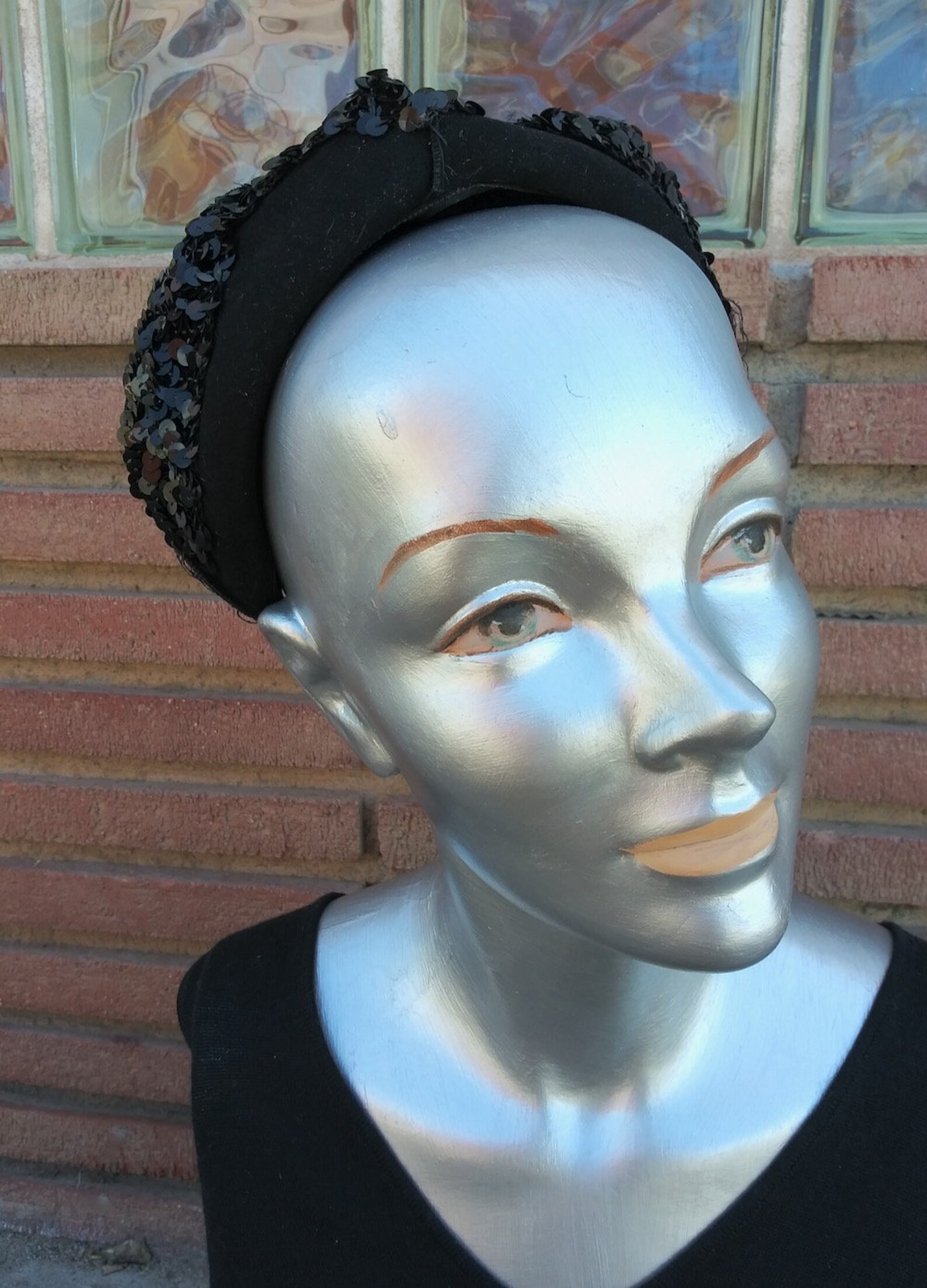 Vintage 1940s Black Felt Caplet Hat W Sequin Band Veil OS - Etsy