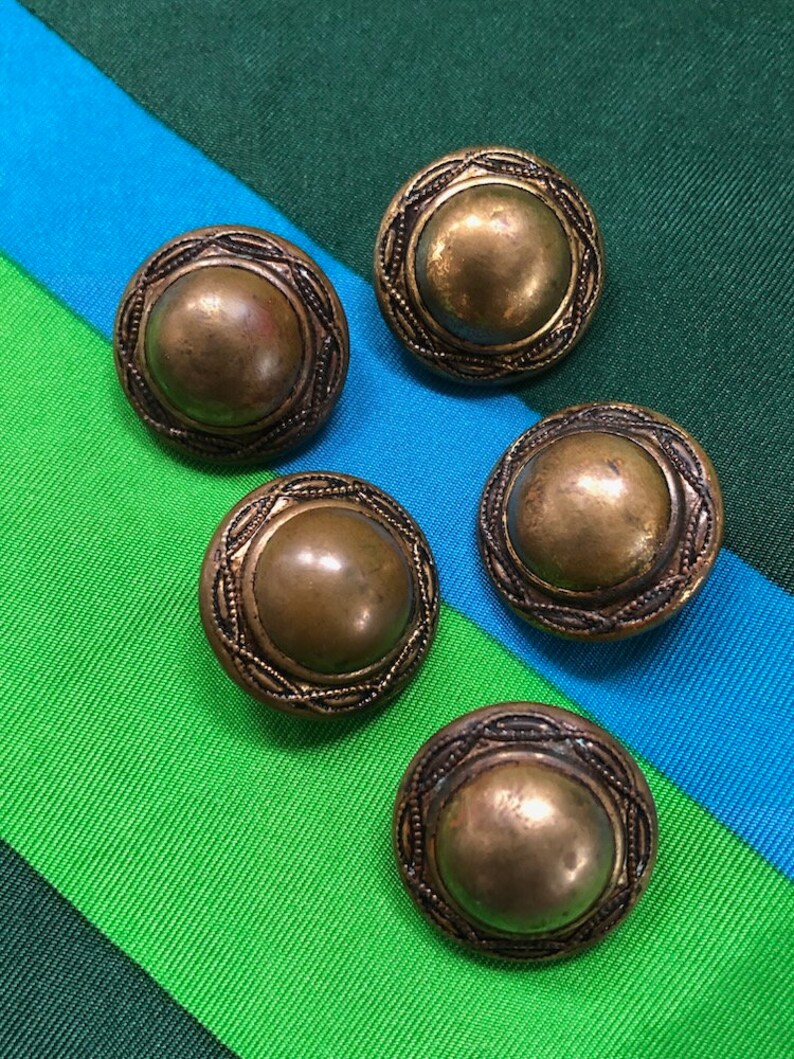 Vintage 1920s Brass Metal Shank Buttons 7/8 Inch Set of 4 - Etsy