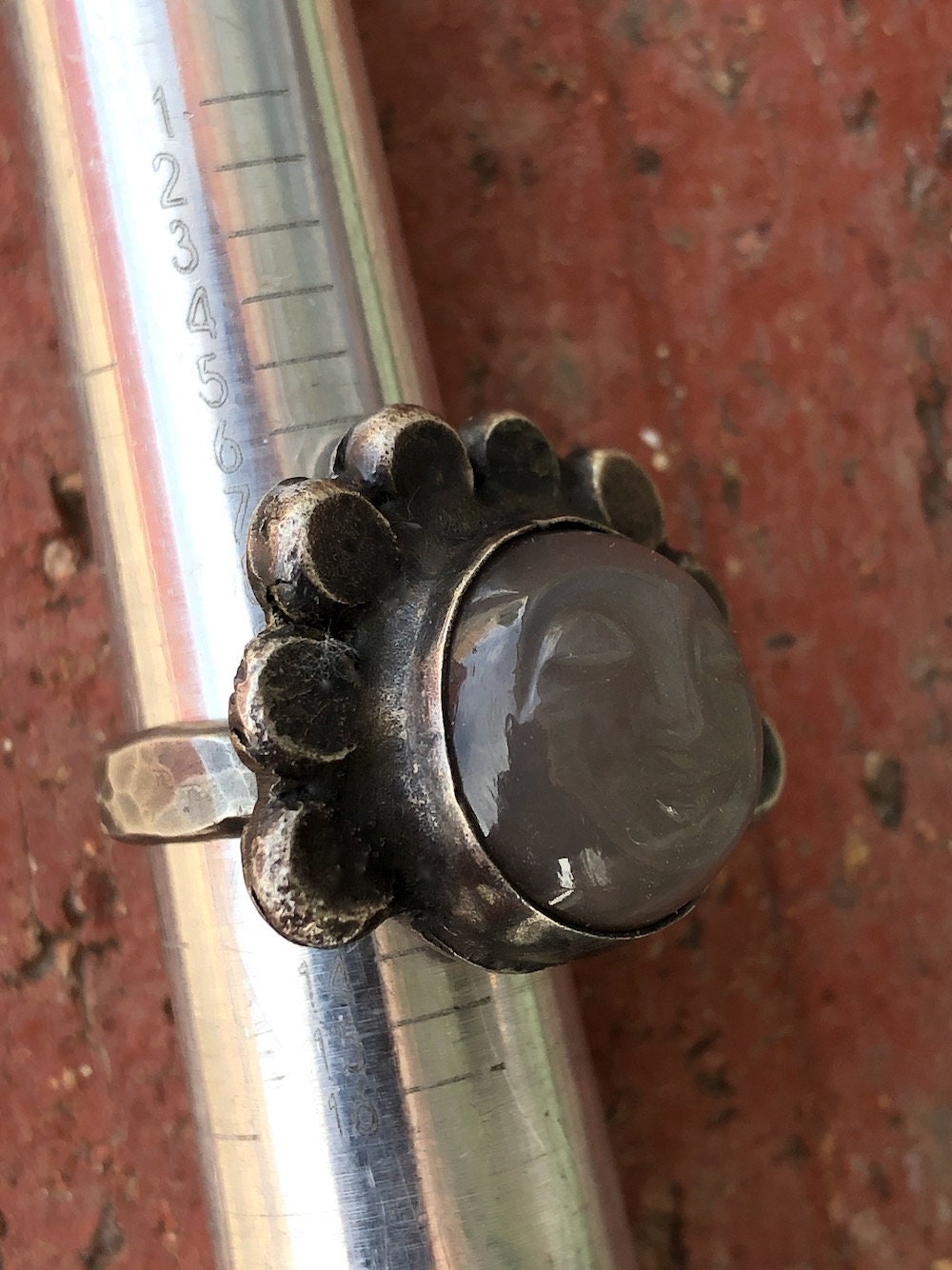 Vintage 1990s Unisex Silver Sun Ring Peruvian Quartz Sz 5 | Etsy