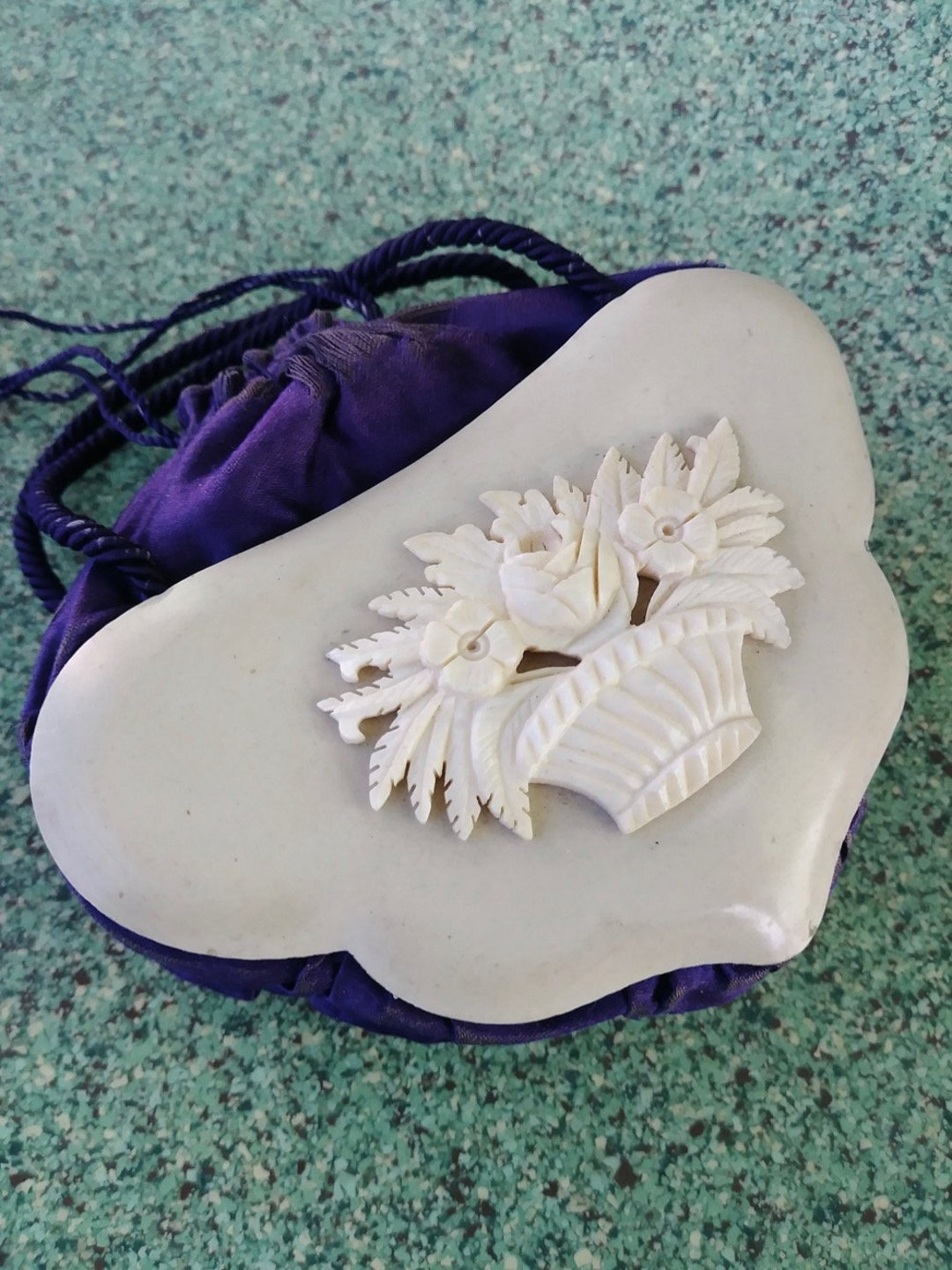 Vintage 1860s Victorian Evening Bag Purple Silk & Celluloid Purse ...