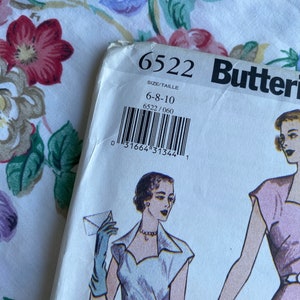 Vintage 2000s Dress Pattern Retro Butterick 6522 1950s Fashion Sz S US ...