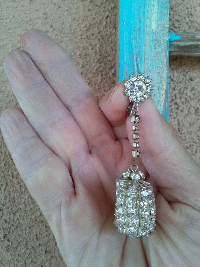 Vintage 1950s Rhinestone Necklace Earring Set 14.5 inches | Etsy