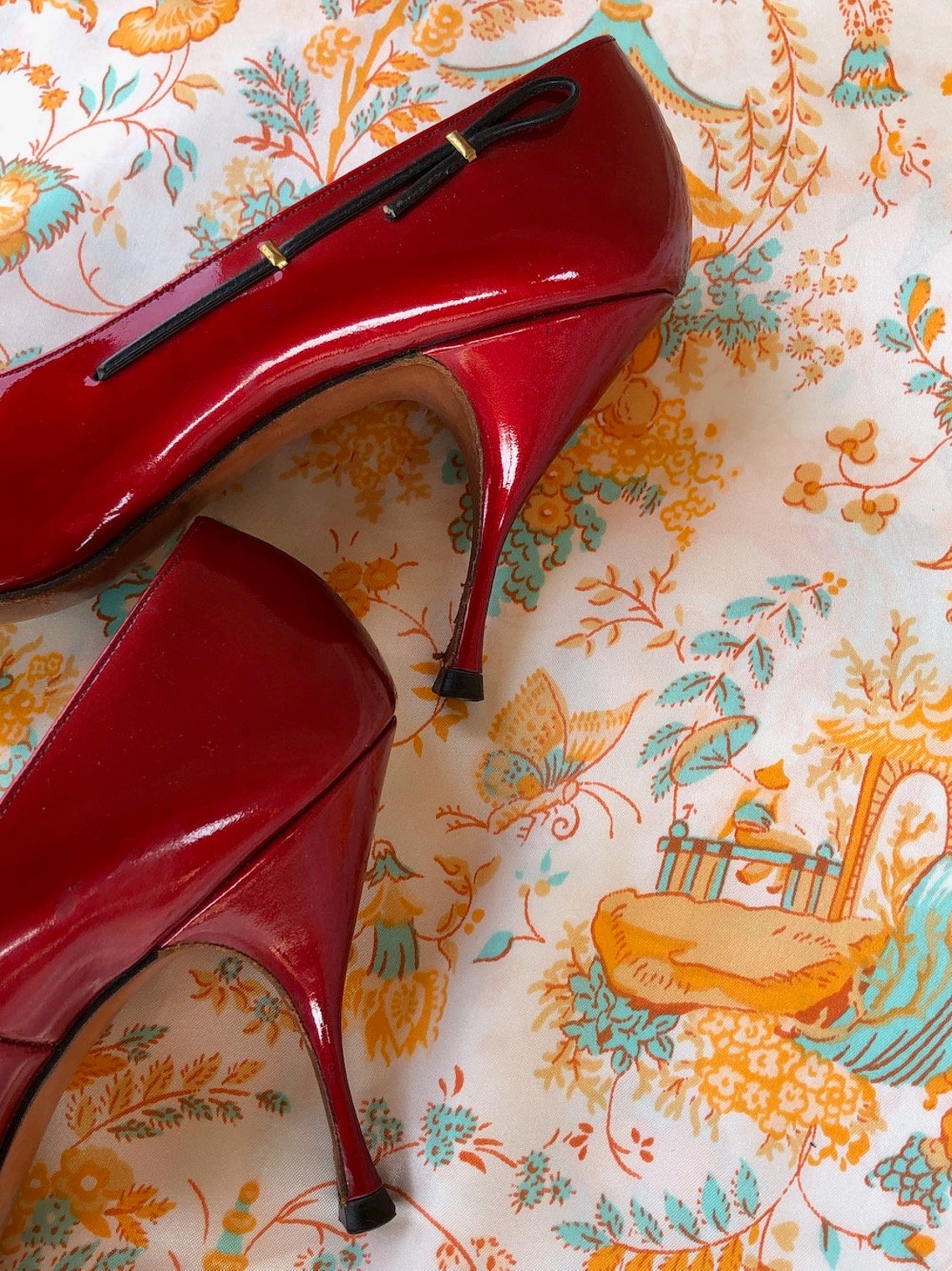 Vintage 1950s Candy Apple Red Stiletto Shoes US 7M 8N - Etsy