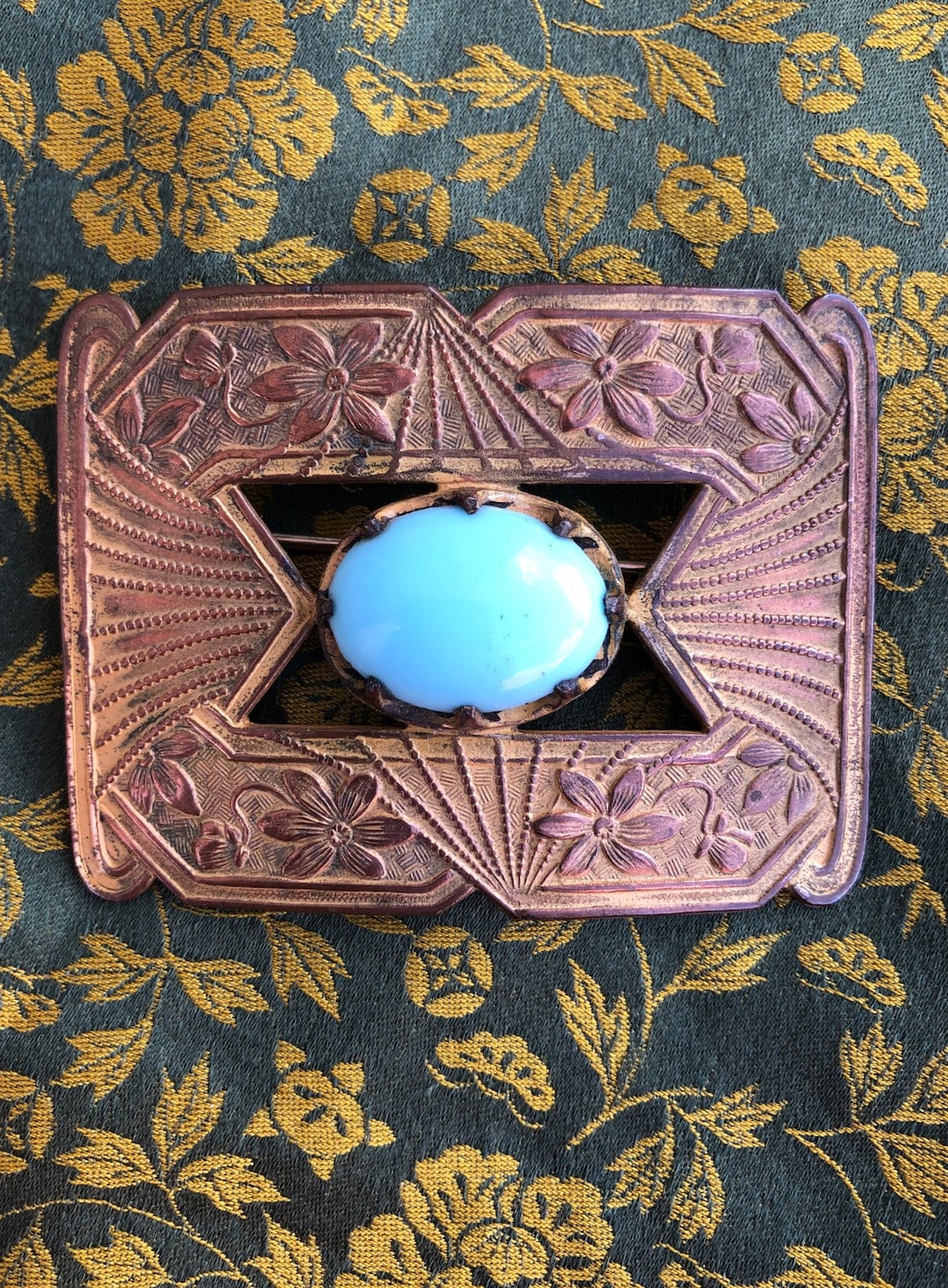 Vintage 1880s Victorian Sash Pin Brass Brooch Art Nouveau - Etsy