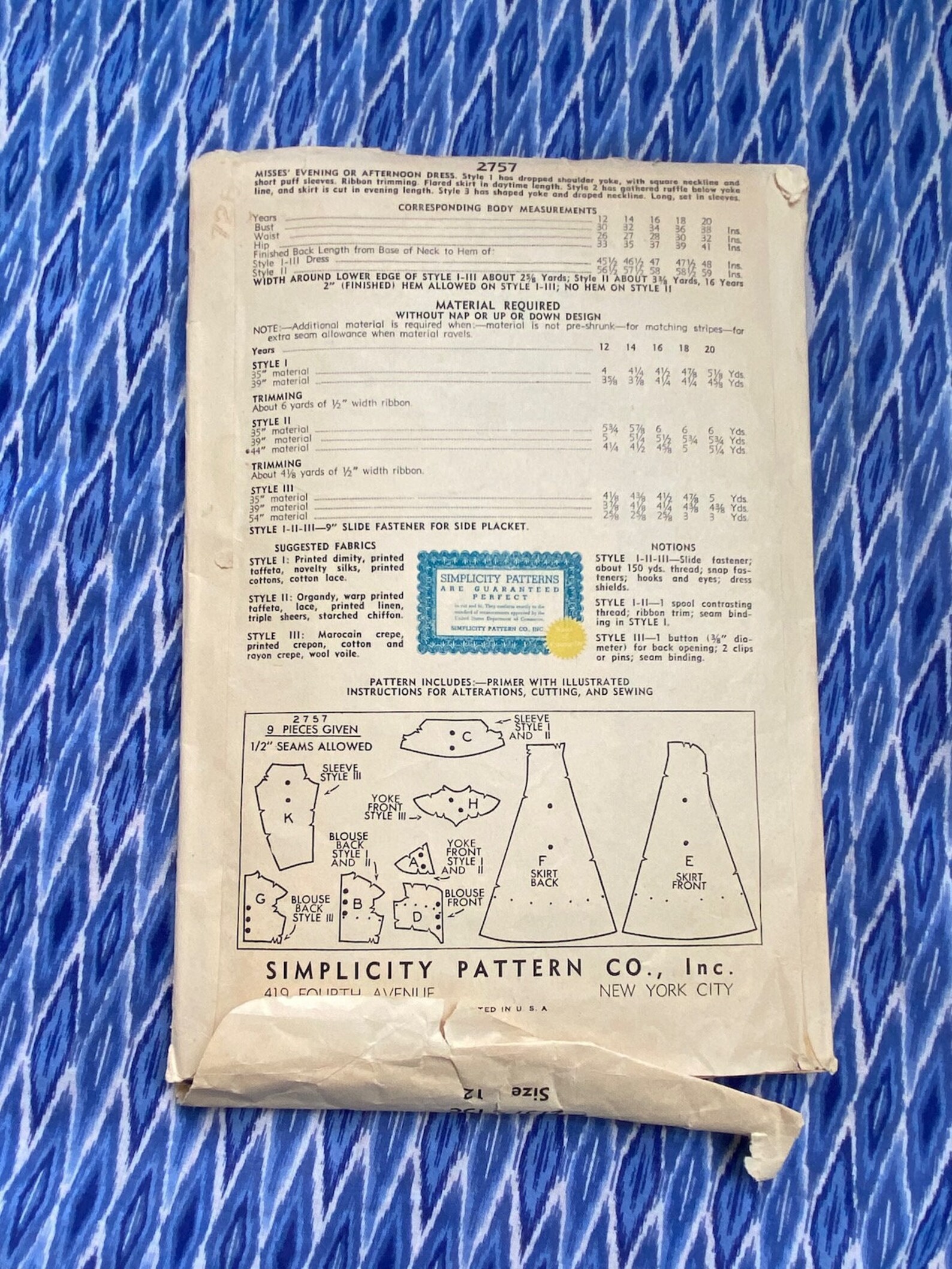 Vintage 1930s Dress Ball Gown Pattern Simplicity 2757 Sz S B30 - Etsy