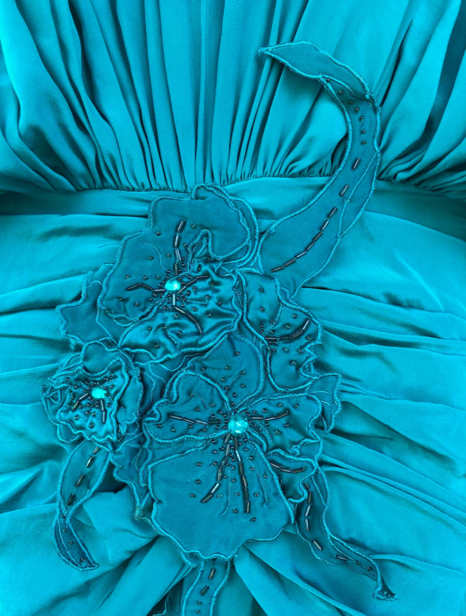 Vintage 1980s Teal Silk Mermaid Wiggle Dress Sz M - Etsy