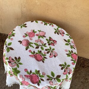 Vintage 1960s Terry Cloth Tablecloth Fruit Theme Round 46 X 52.5" - Etsy