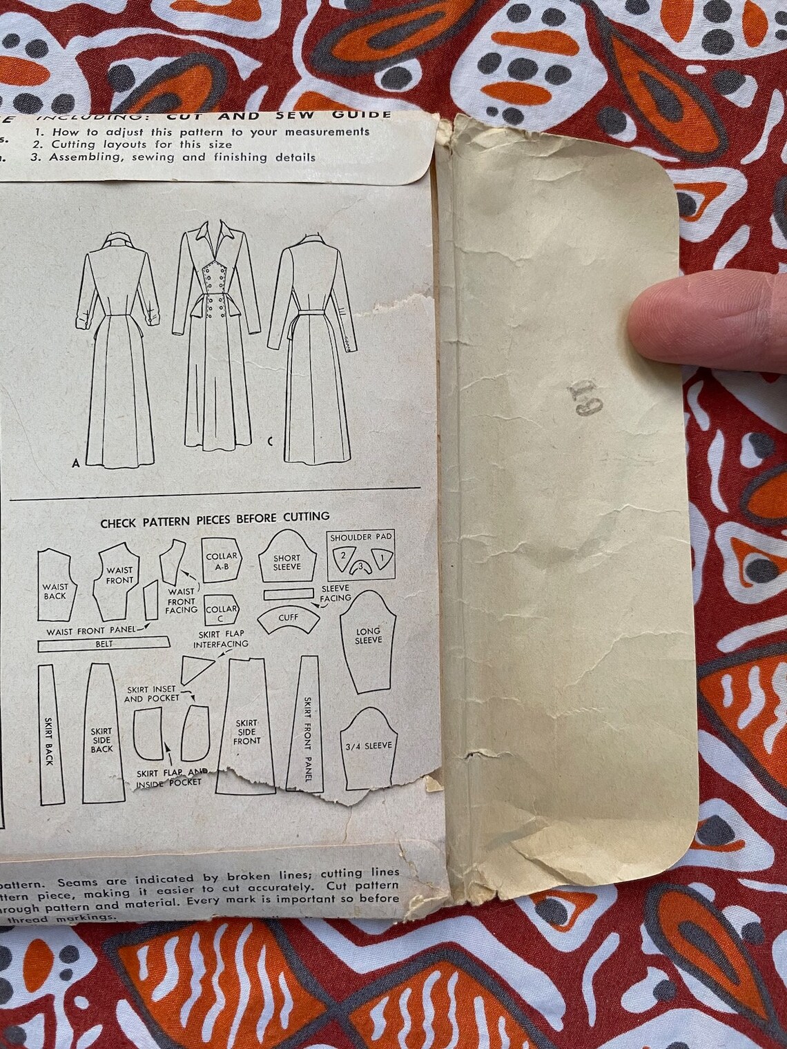 Vintage 1940s Tailored Day Dress Pattern Mccall 7858 Sz S B28 - Etsy