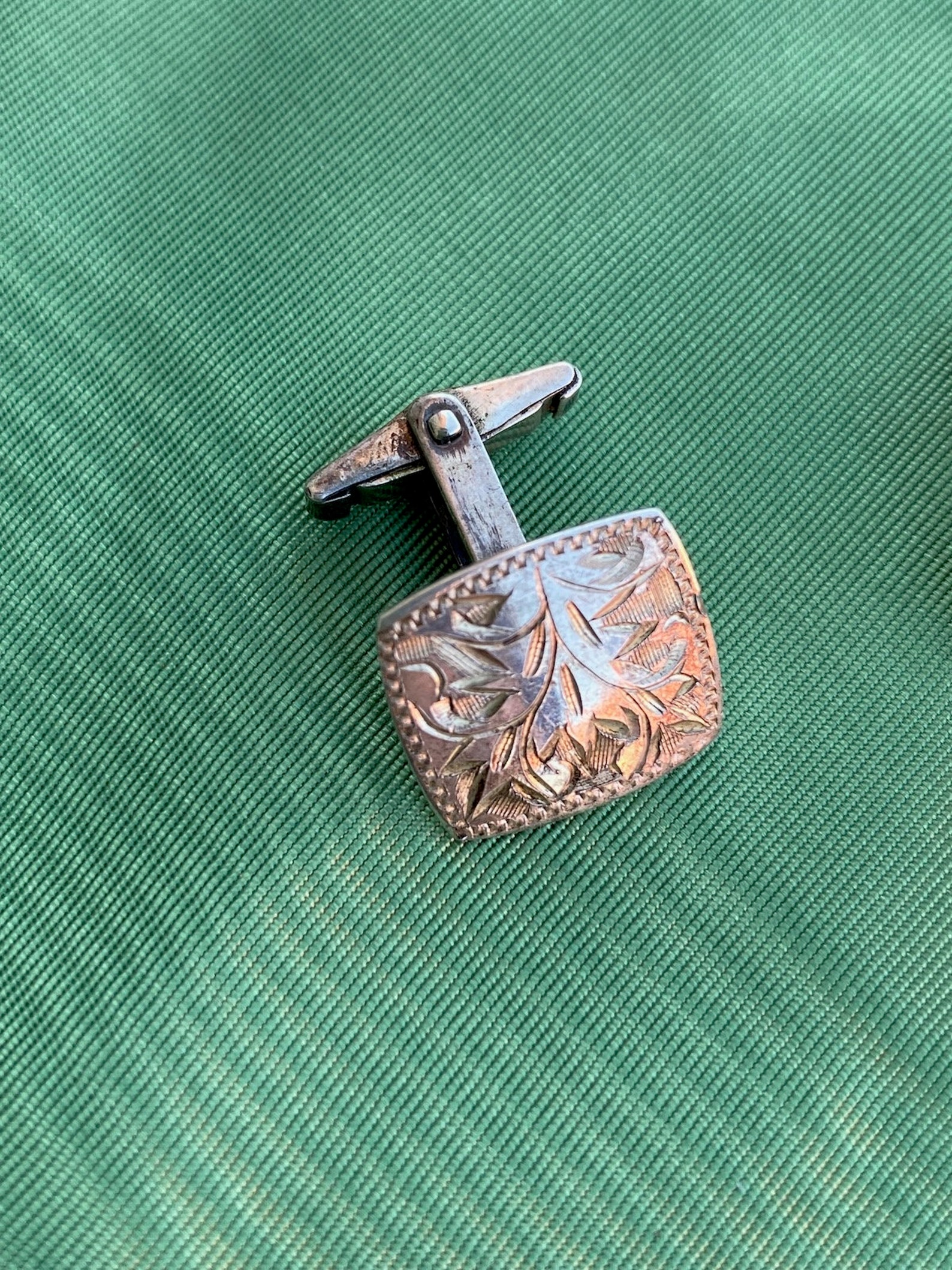 Vintage 1950s 1960s Mens Silver Cufflinks Foliate Etched - Etsy