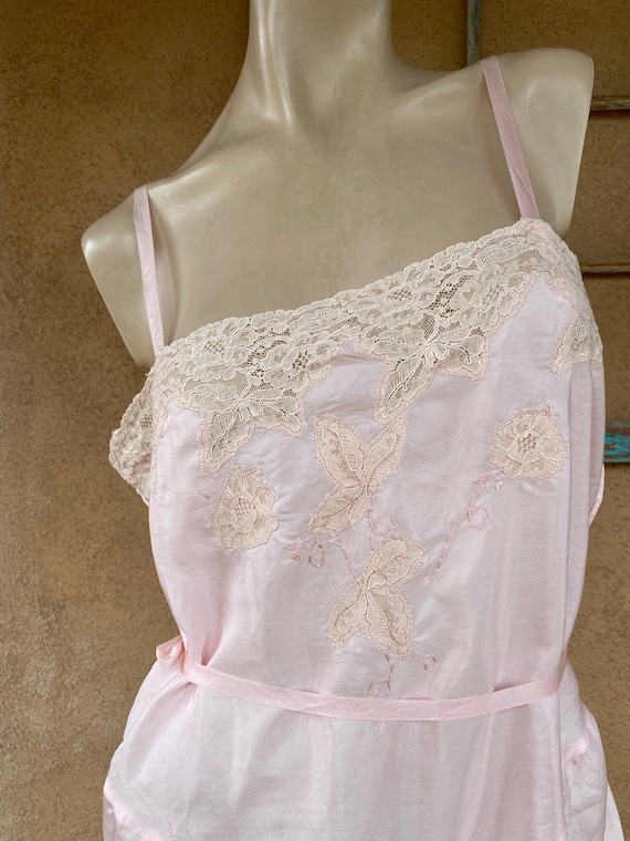 Vintage 1930s 1940s Peach Silk Teddy Step In Sz M L … - Gem
