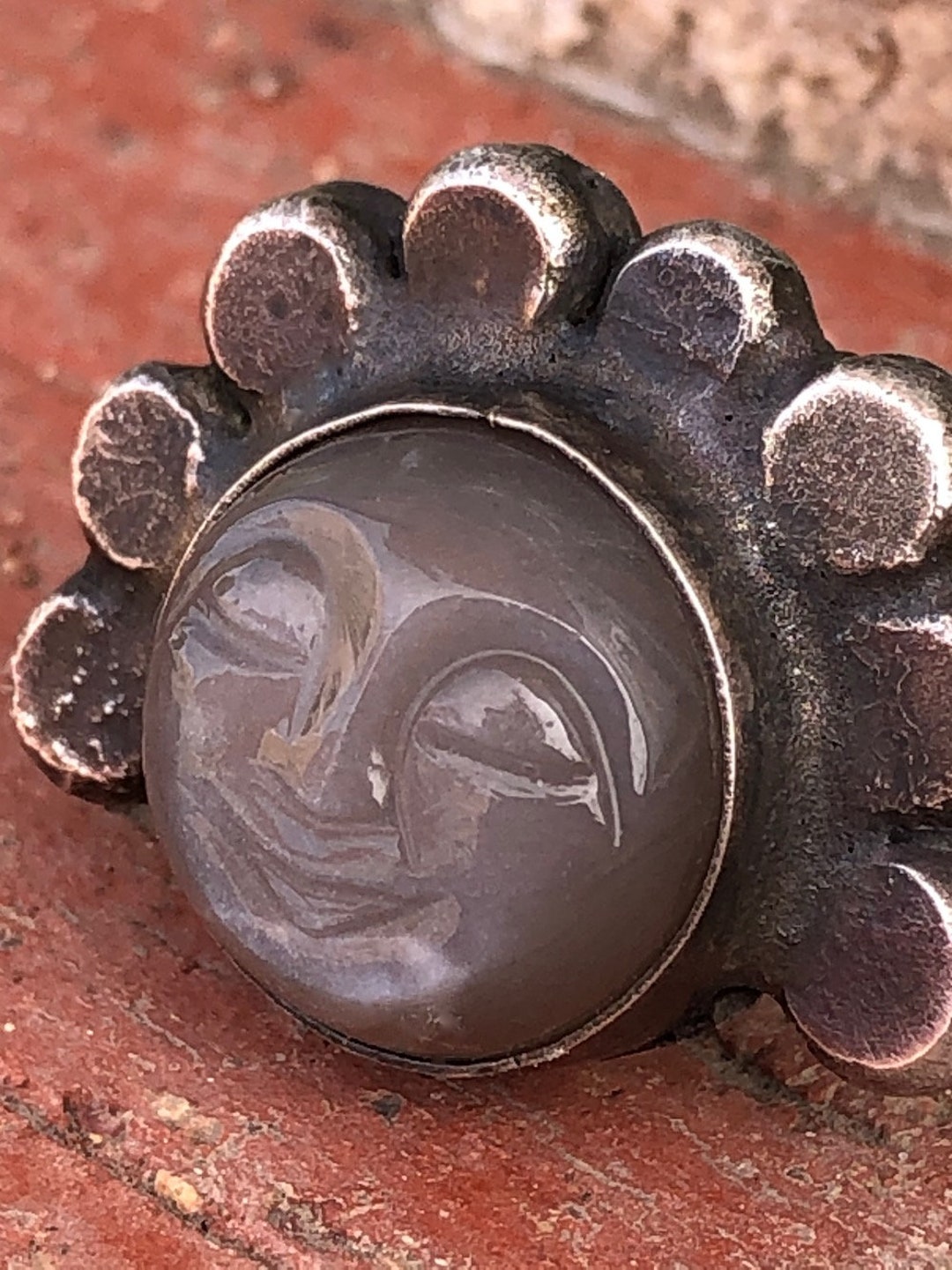 Vintage 1990s Unisex Silver Sun Ring Peruvian Quartz Sz 5 - Etsy