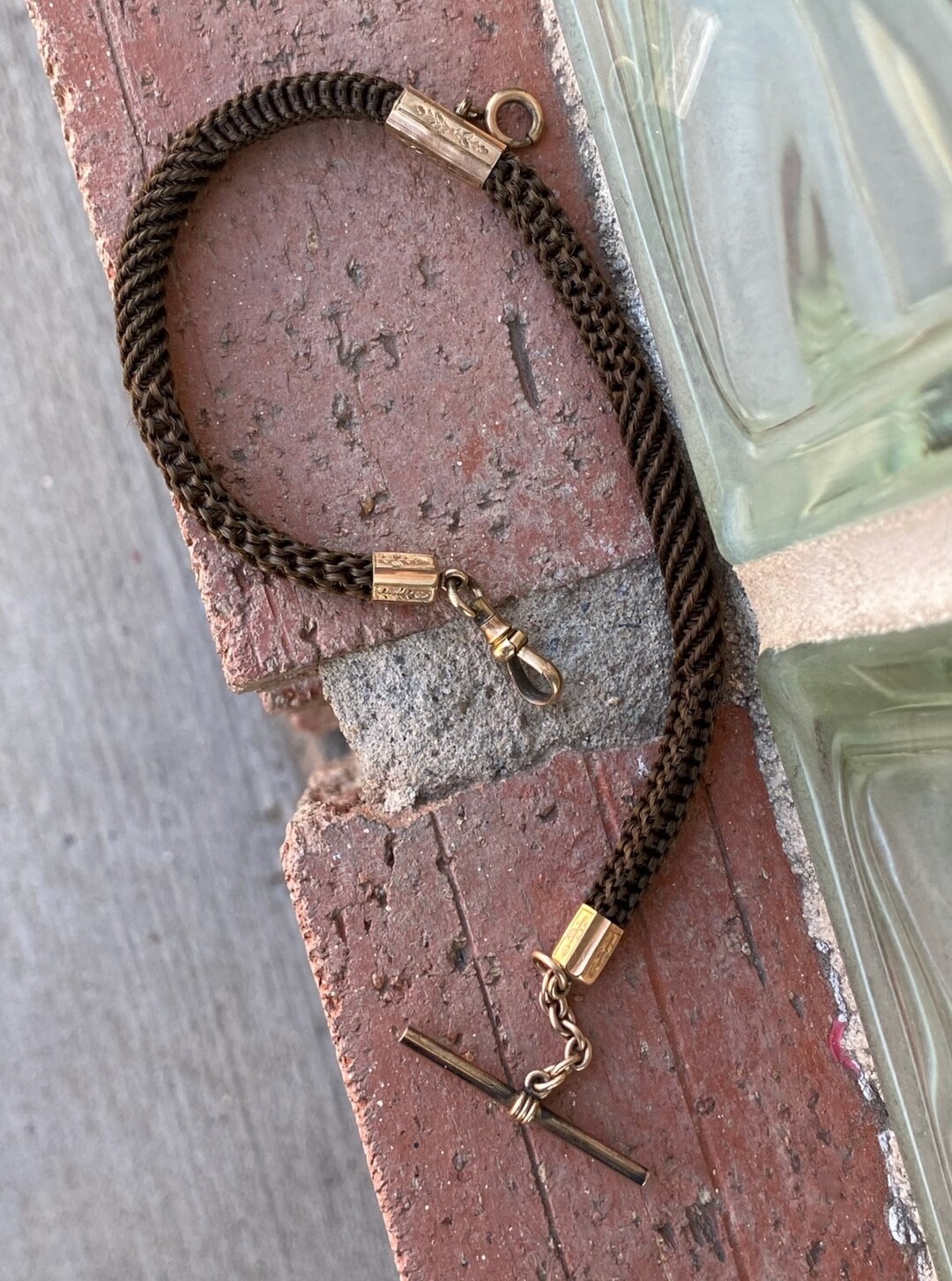 Antique 1880s Victorian Mourning Watch Fob Chain Real Hair - Etsy