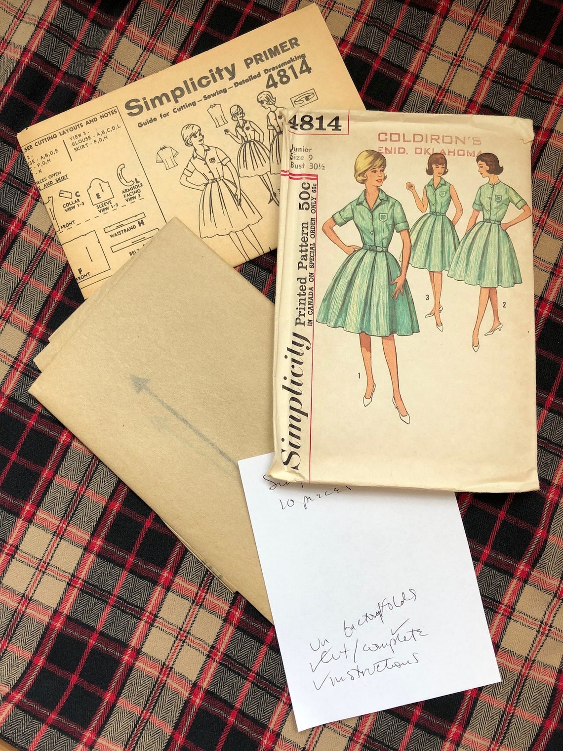 Vintage 1960s 4H Uniform Pattern Simplicity 4814 Sz S B31.5 - Etsy