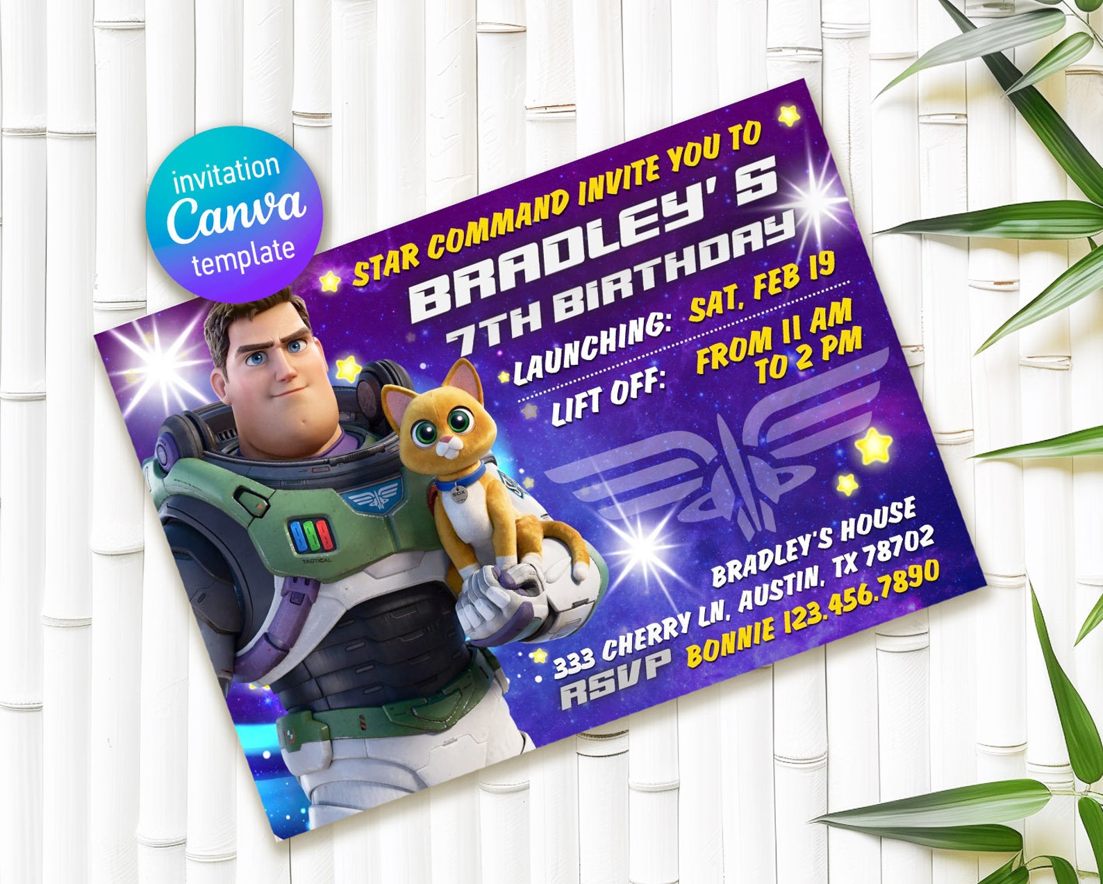 Printable Birthday Invitation, Buzz Lightyear Invite, Spaceman Invite ...