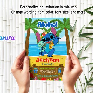 Printable Editable Stitch Invitation, Lilo and Stitch Birthday Invite ...