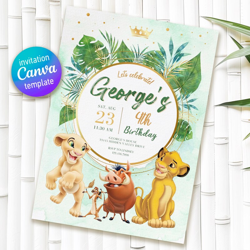 Lion King Invitation - Etsy