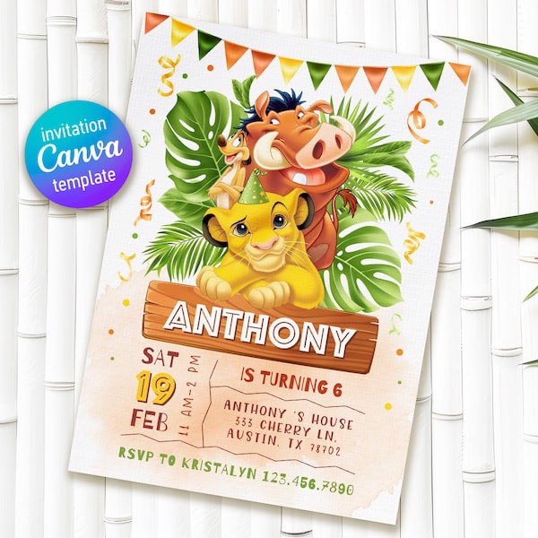 Lion King Invitation - Etsy