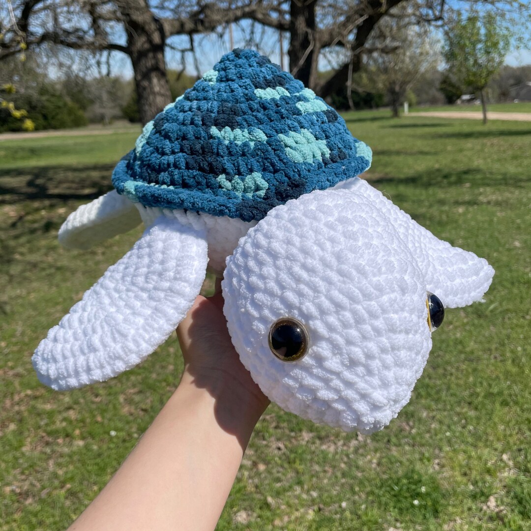 Crochet Turtle Dark Blue Multicolor, Stuffed Animal, Crochet Animal ...