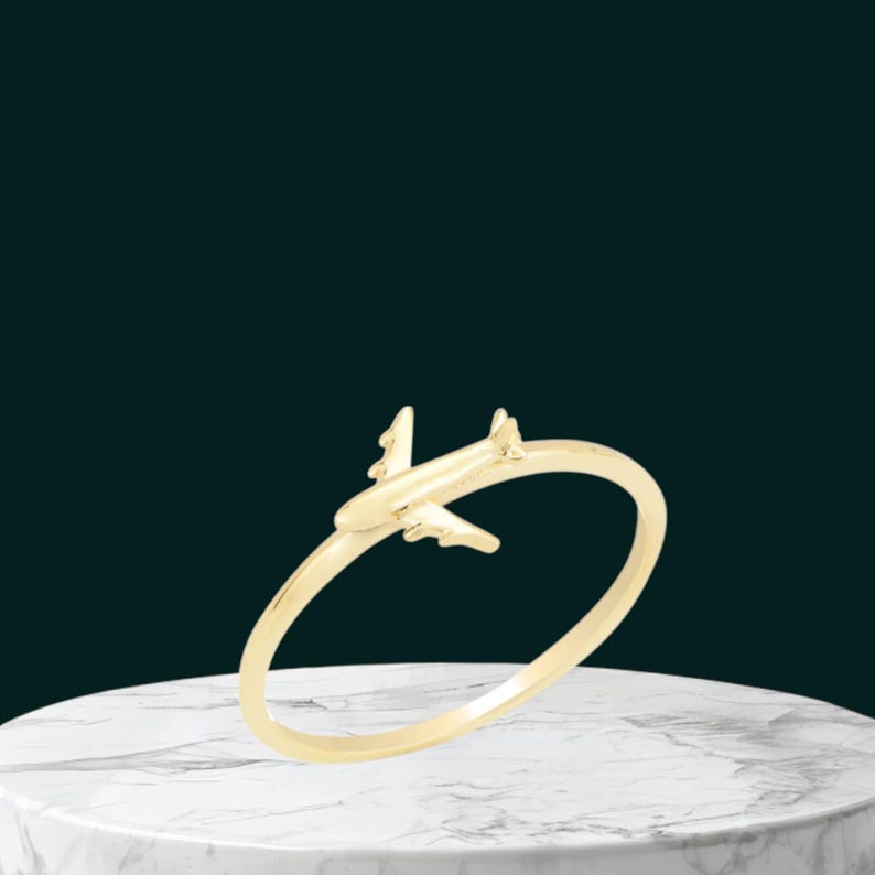 Gold Airplane Ring 1.00 Gram 14K – Travel-inspired, Elegant and ...