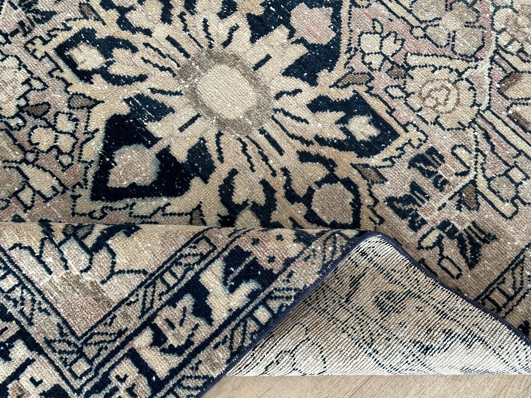 3x4 Faded Red Blue Beige Vintage Rug, 3x4 Natural Oushak Rug,turkish ...