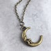 Crescent Moon Whimsigoth Necklace With Antiqued Silver - Etsy