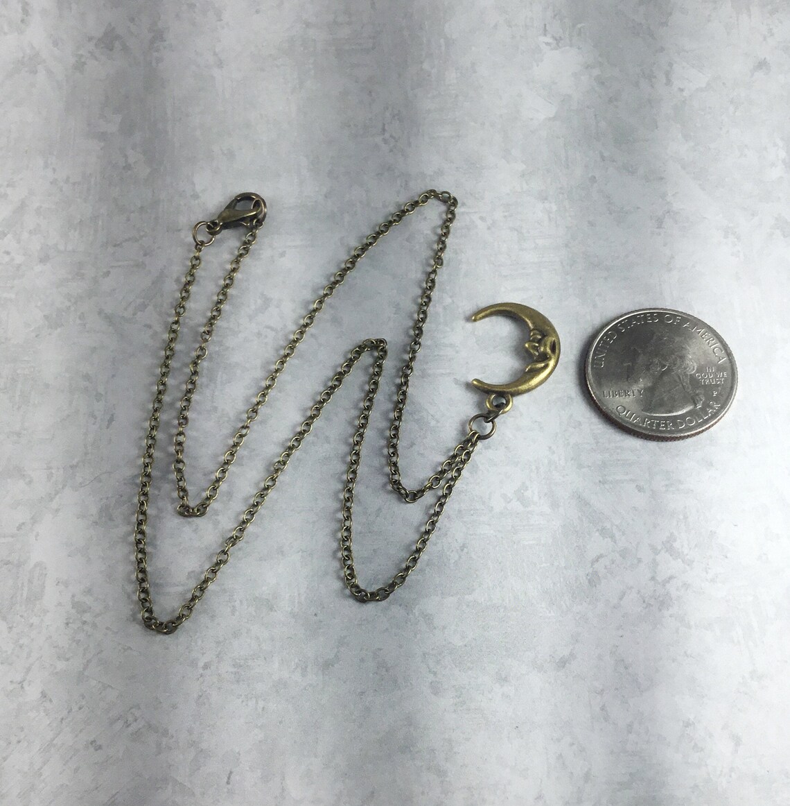 Crescent Moon Whimsigoth Necklace With Antiqued Brass - Etsy