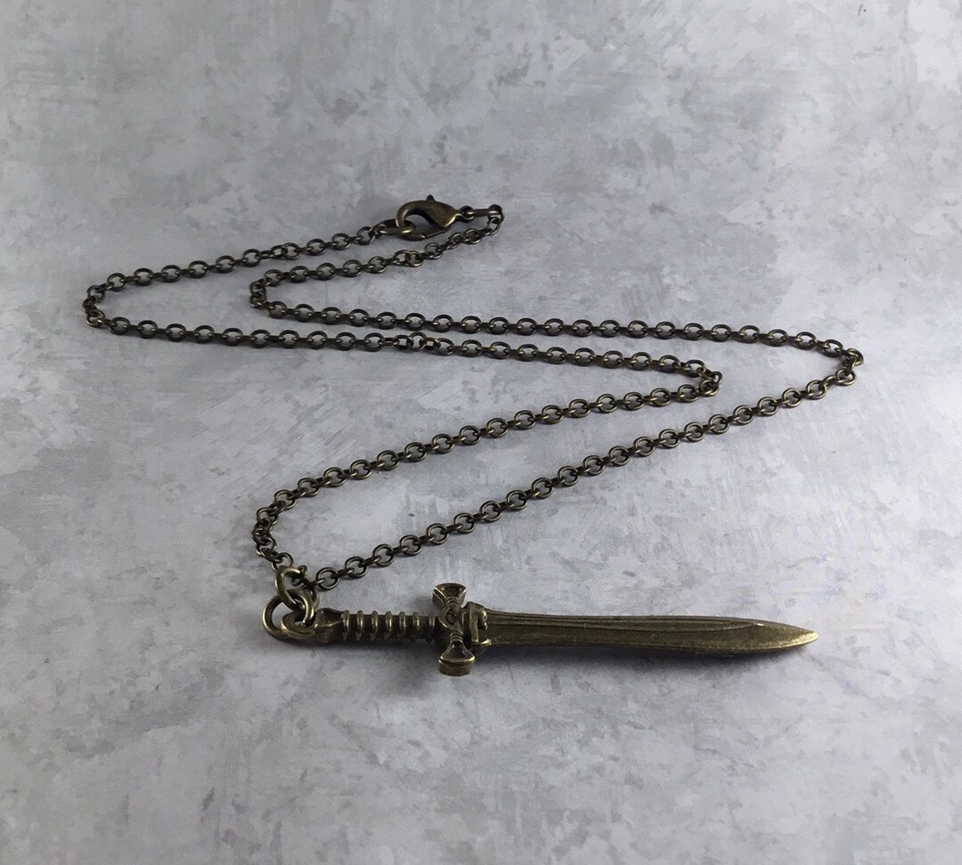 Sword Renaissance Costume Necklace With Antiqued Brass - Etsy