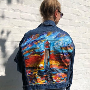 Hand Painted Jacket Made to Order, Painted Denim Jacket, Unique ...